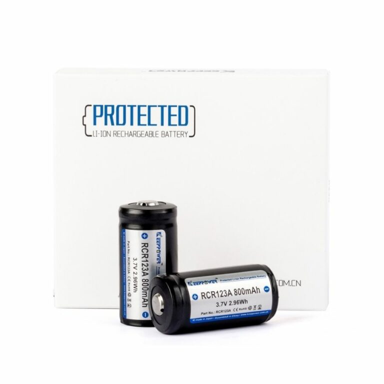 Set of 2 Keeppower RCR123A 16340 800mAh, 3,6V - 3,7V Li-ion battery ...